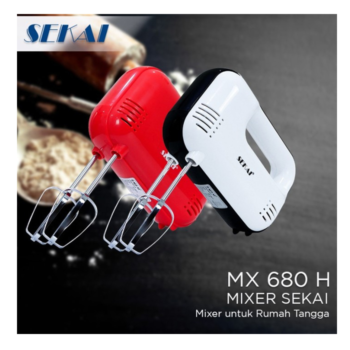 Jual Sekai Hand Mixer Fast Cooling System - MX680H | MX-680 H Putih ...