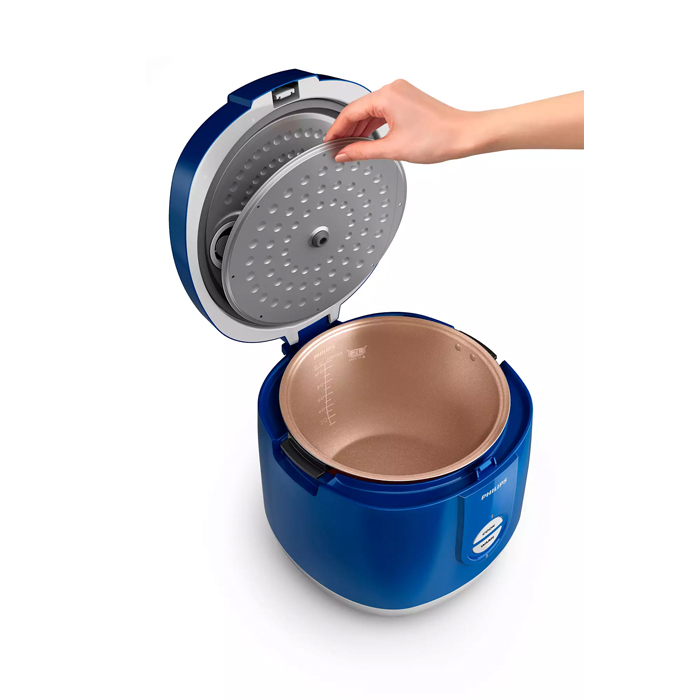 Jual PHILIPS Rice Cooker 2 L - HD3131/31 Biru | Wahana Superstore