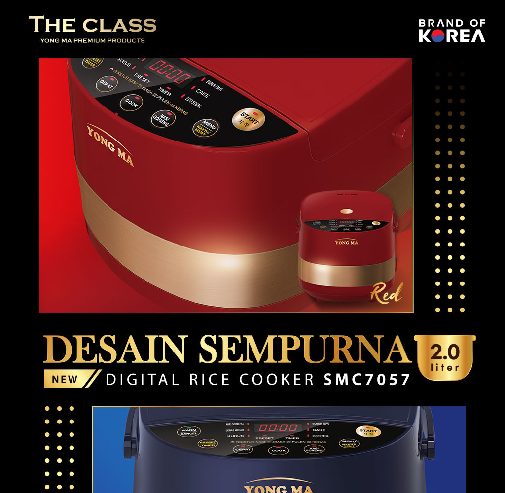 Jual Yong Ma Digital Rice Cooker 3in1 2L - SMC 7057 | SMC7057 Merah ...