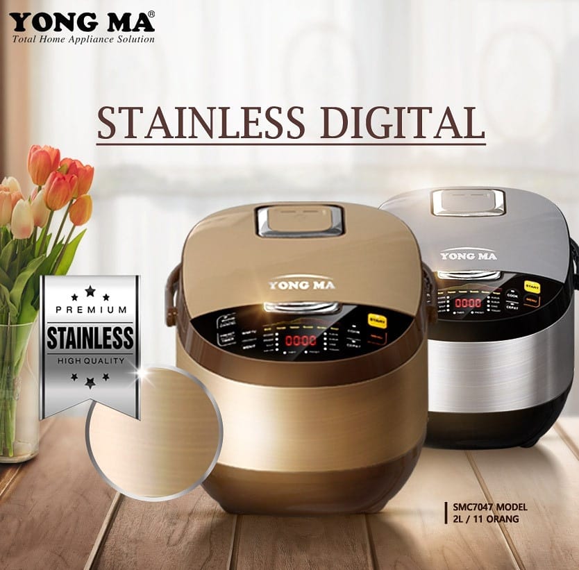 Jual Yong Ma Digital Rice Cooker 2L - SMC7047 Silver | Wahana Superstore