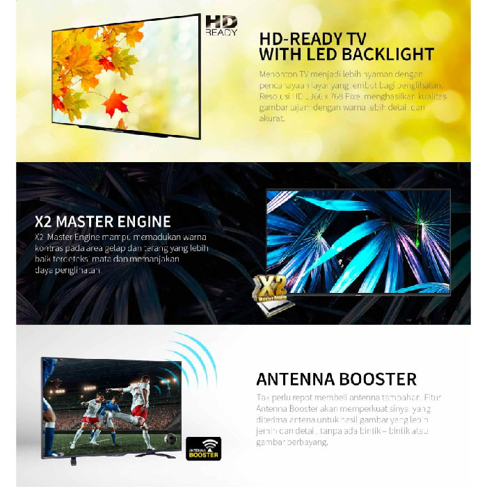 Jual Sharp TV LED Digital Aquos 2K 42 Inch - 2T-C42DD1I | Wahana Superstore